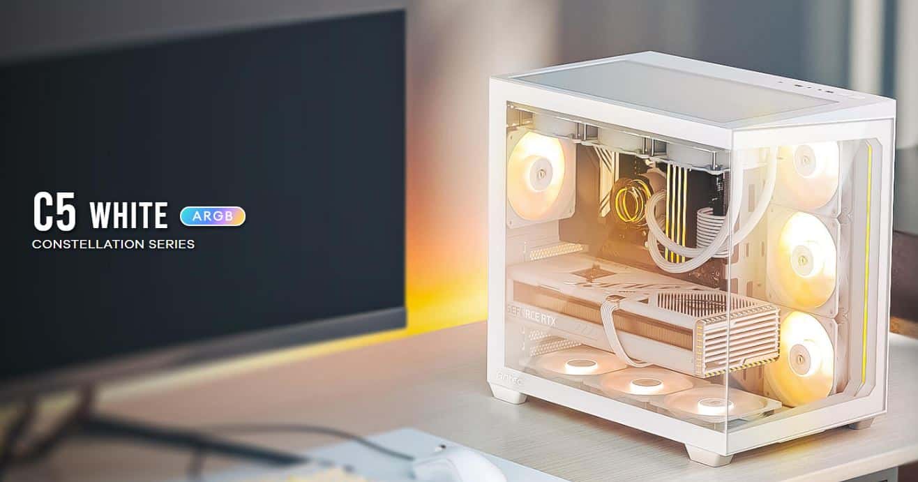 Antec C5 ARGB ATX, mATX Seamless Edge to Edge, White Gaming Case, 270 ...