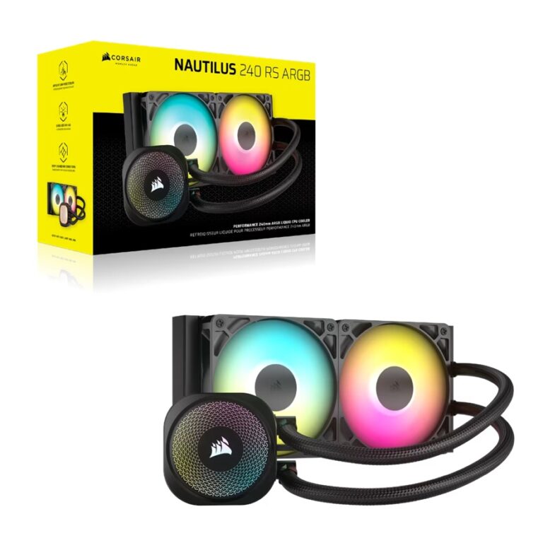 Corsair NAUTILUS 240 RS ARGB Liquid CPU Cooler - Black 240mm Rad, 2x ...